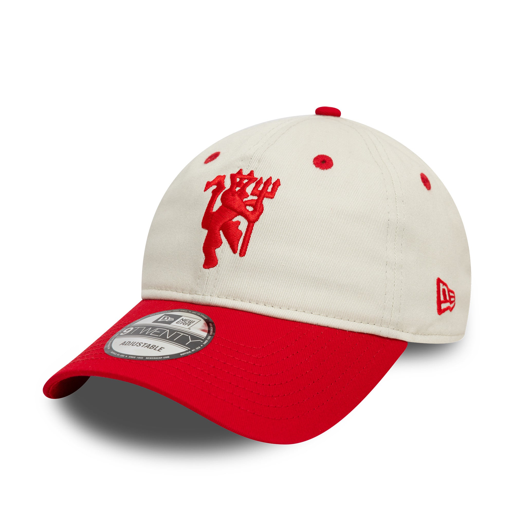 Manchester United Contrast Visor 9Twenty Cap Adults - Ivory/Scarlet ...